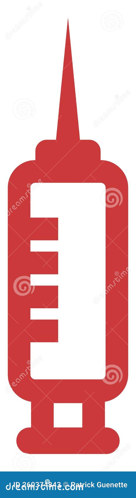Red syringe, icon stock vector. Illustration of hospital - 260374843