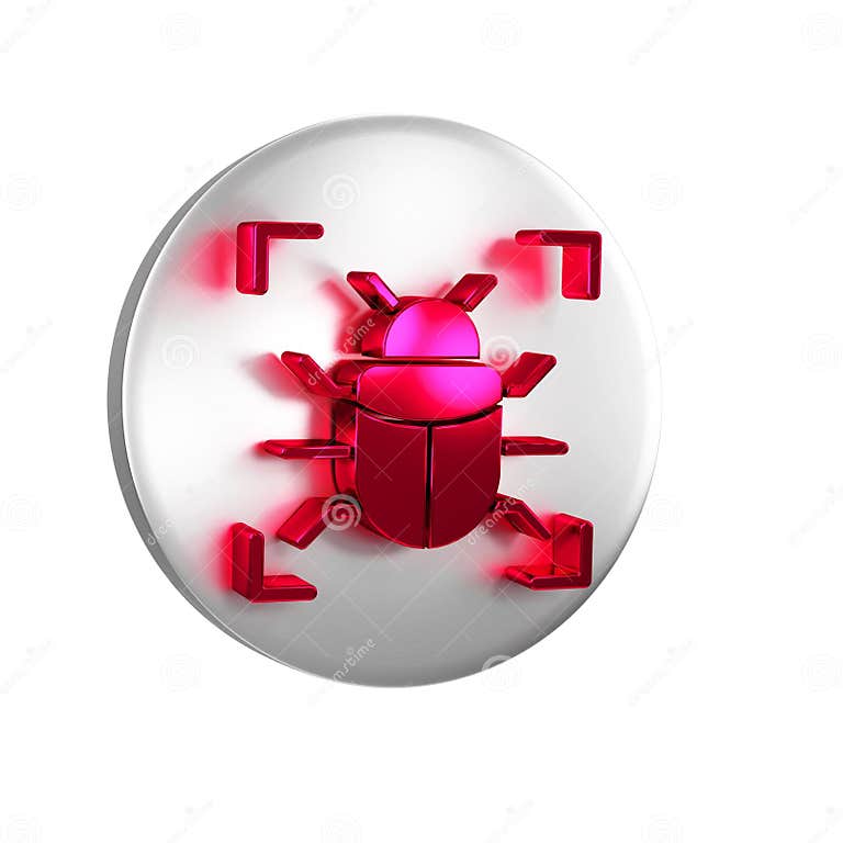 Red System Bug Concept Icon Isolated on Transparent Background. Code ...