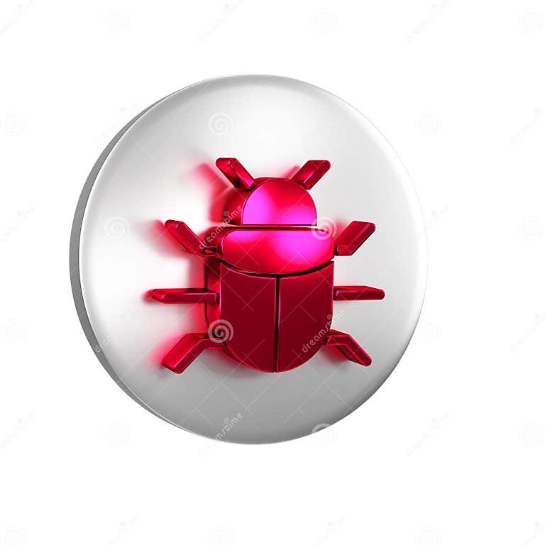 Red System Bug Concept Icon Isolated on Transparent Background. Code ...