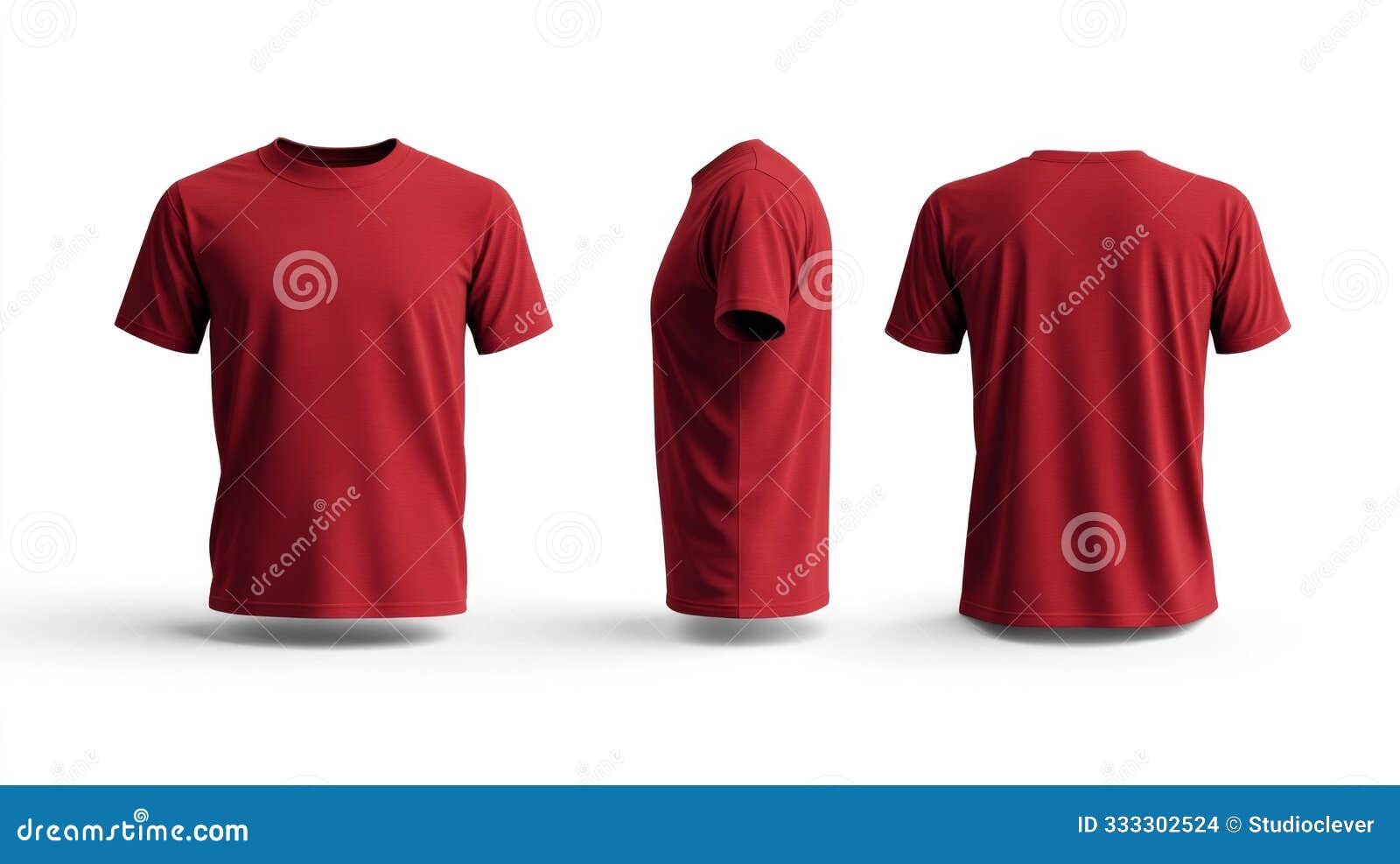 Red T-Shirt Mockup Front Side and Back View Generative AI Stock ...