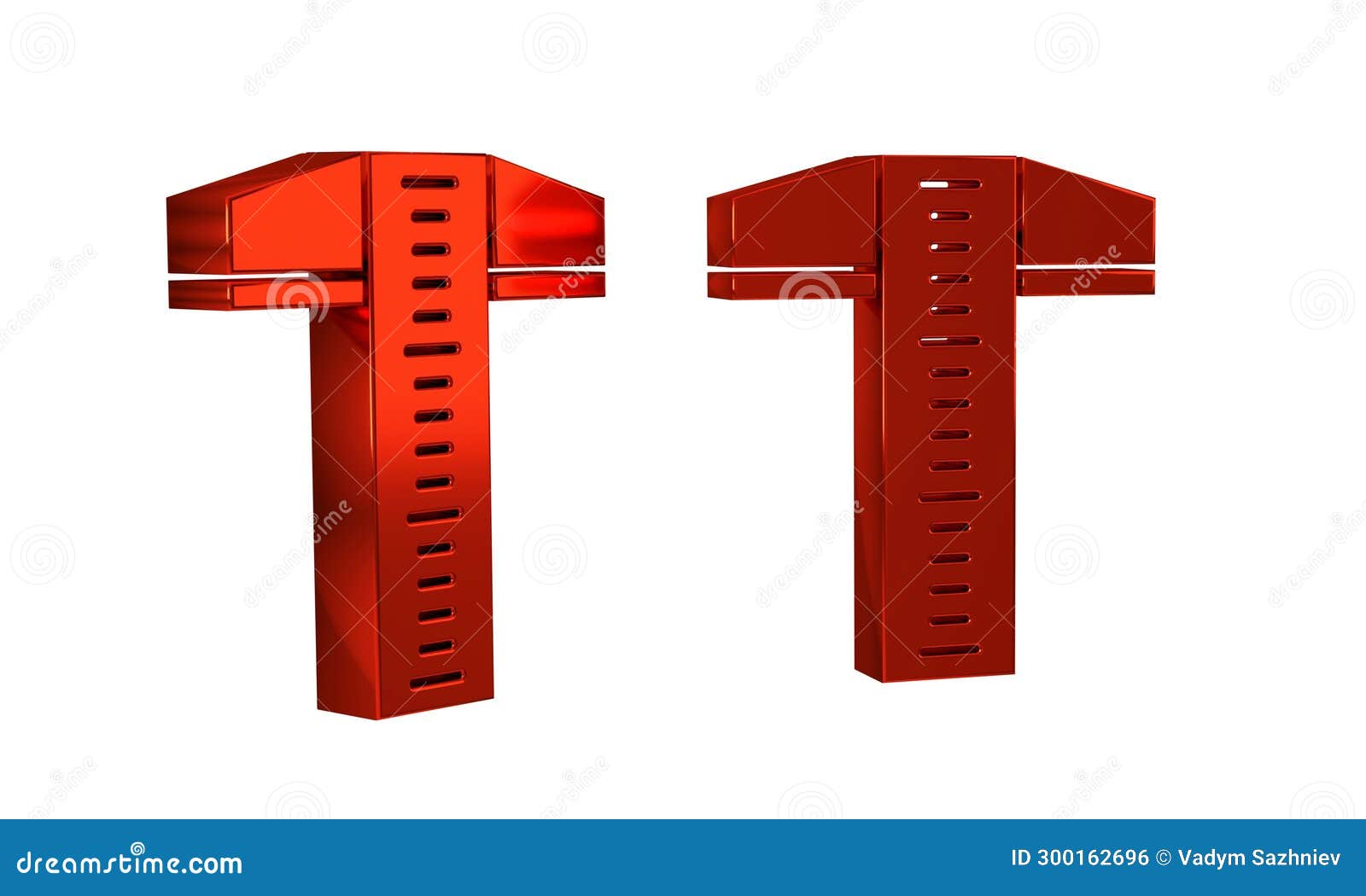Red T-square Line for Professional Drafting Icon Isolated on ...