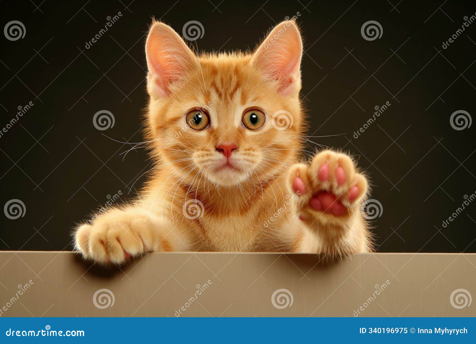 Red Tabby Cat Reaching Its Paw Out Stock Illustration - Illustration of ...
