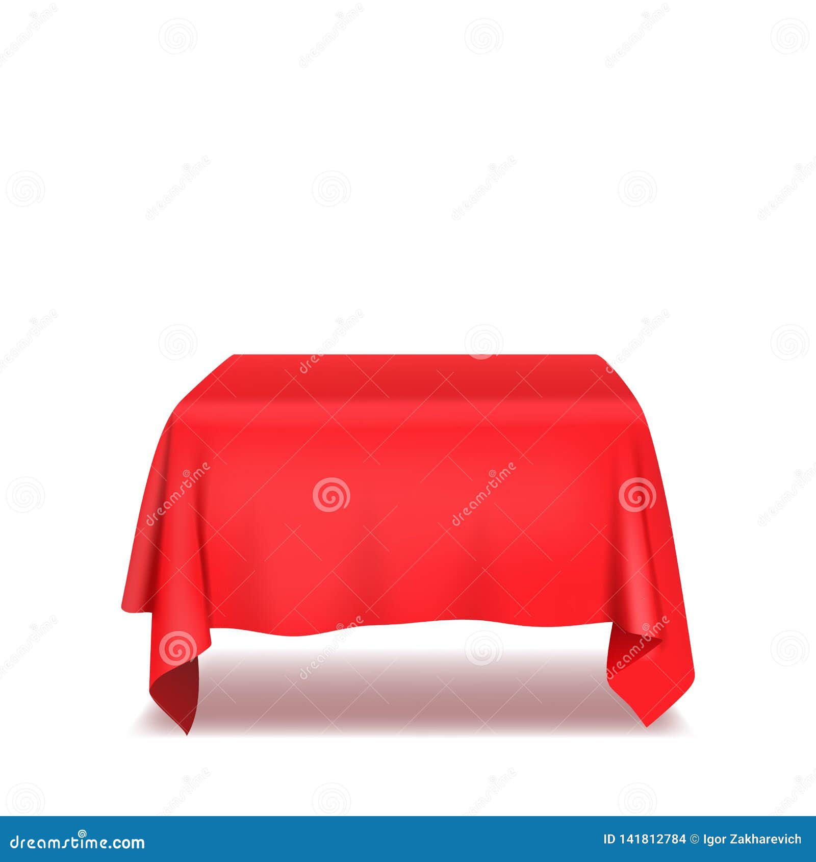 Red Table Cloth. Isolated on White Background Stock Vector ...