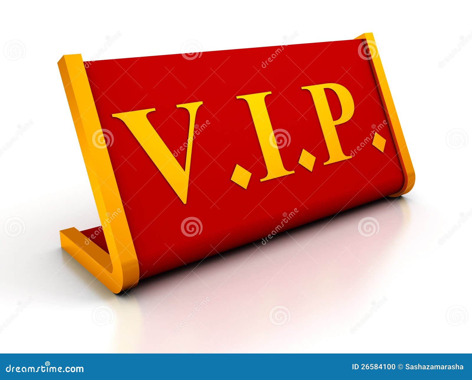Red Table Plate Sign of VIP on White Background Stock Illustration ...