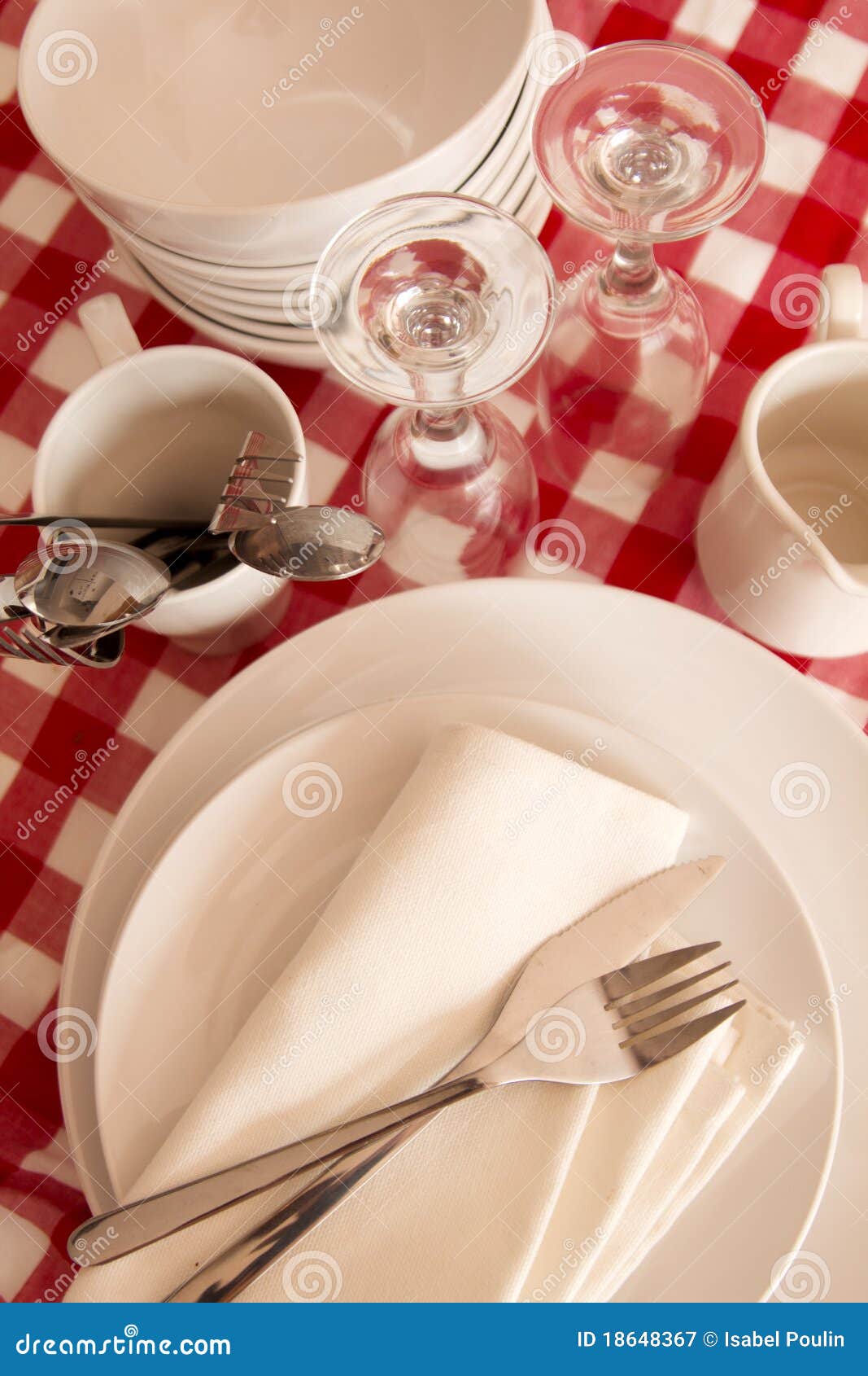 Red table setting stock image. Image of celebration, tableware - 18648367