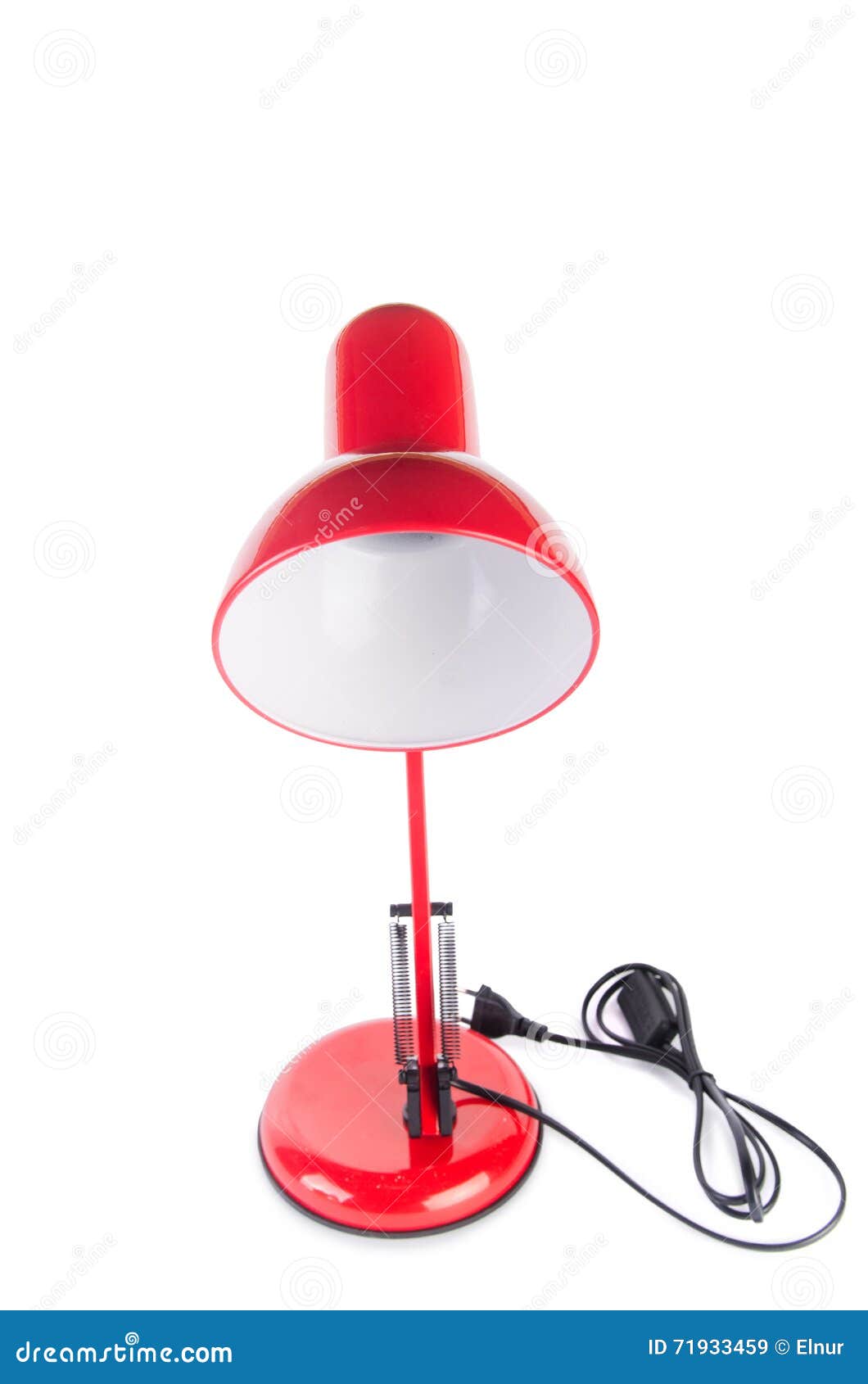 The Red Table Top Adjustable Lamp Isolated on White Stock Image - Image ...