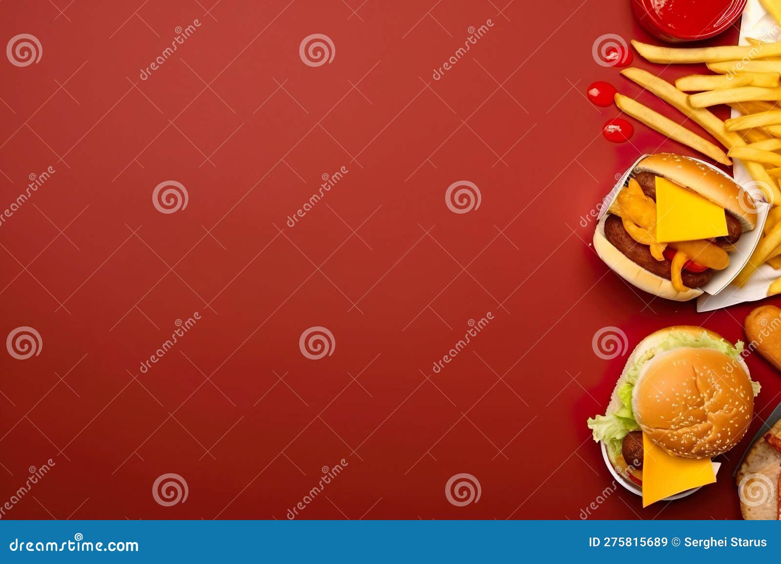 A Red Table Topped with Lots of Different Types of Food. AI Generative ...