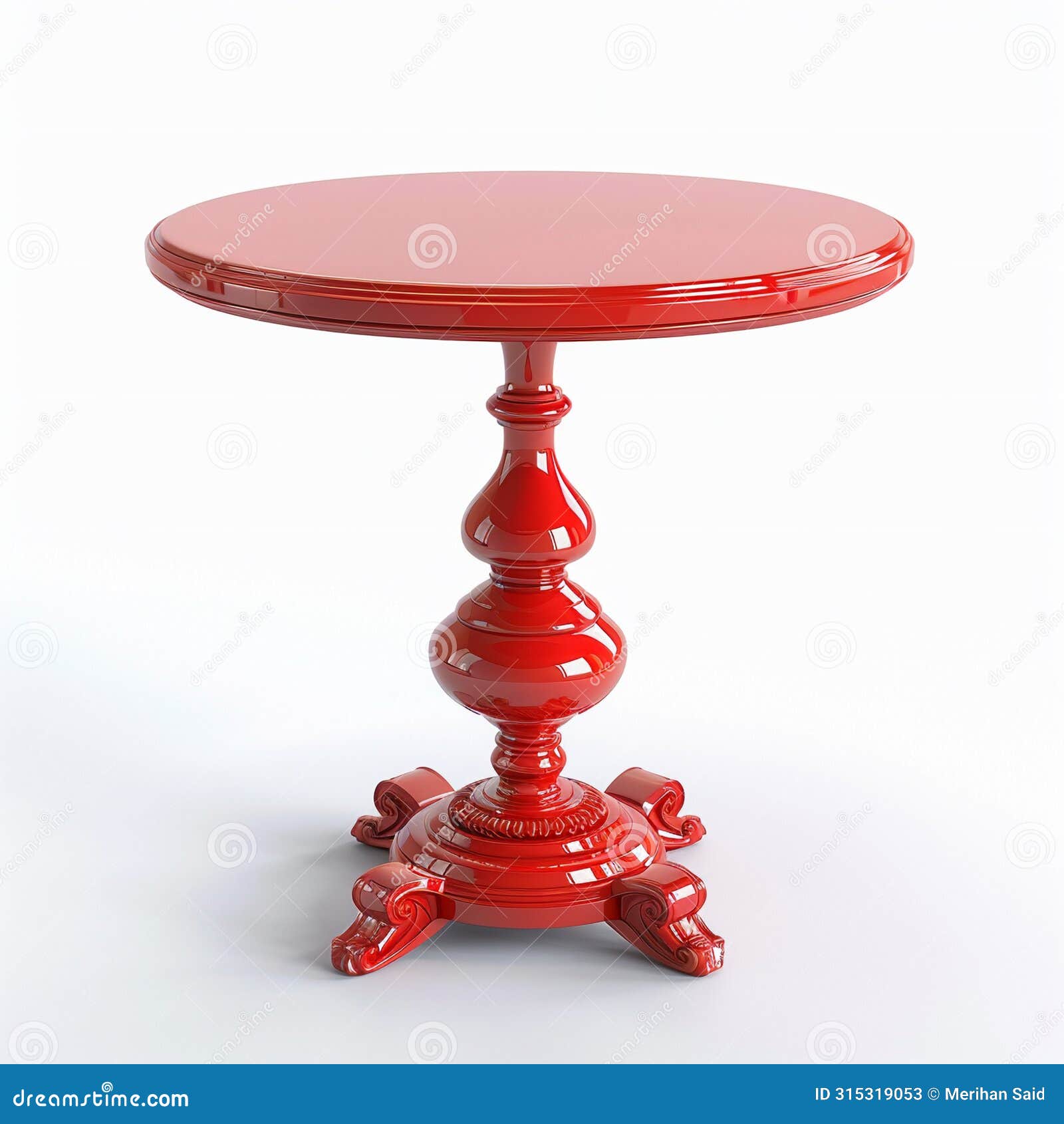 Red Table, on White Background, AI Generative Stock Illustration ...