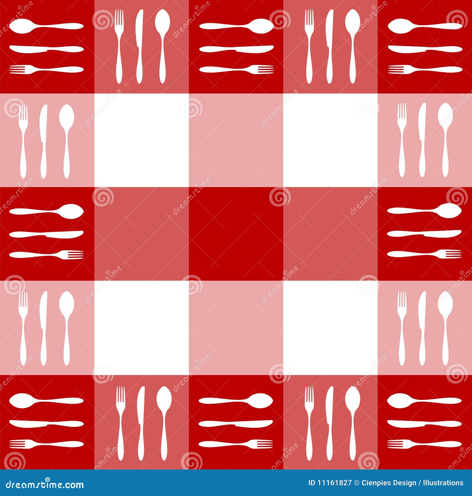 Red Tablecloth Texture with Cutlery Pattern Stock Vector - Illustration ...
