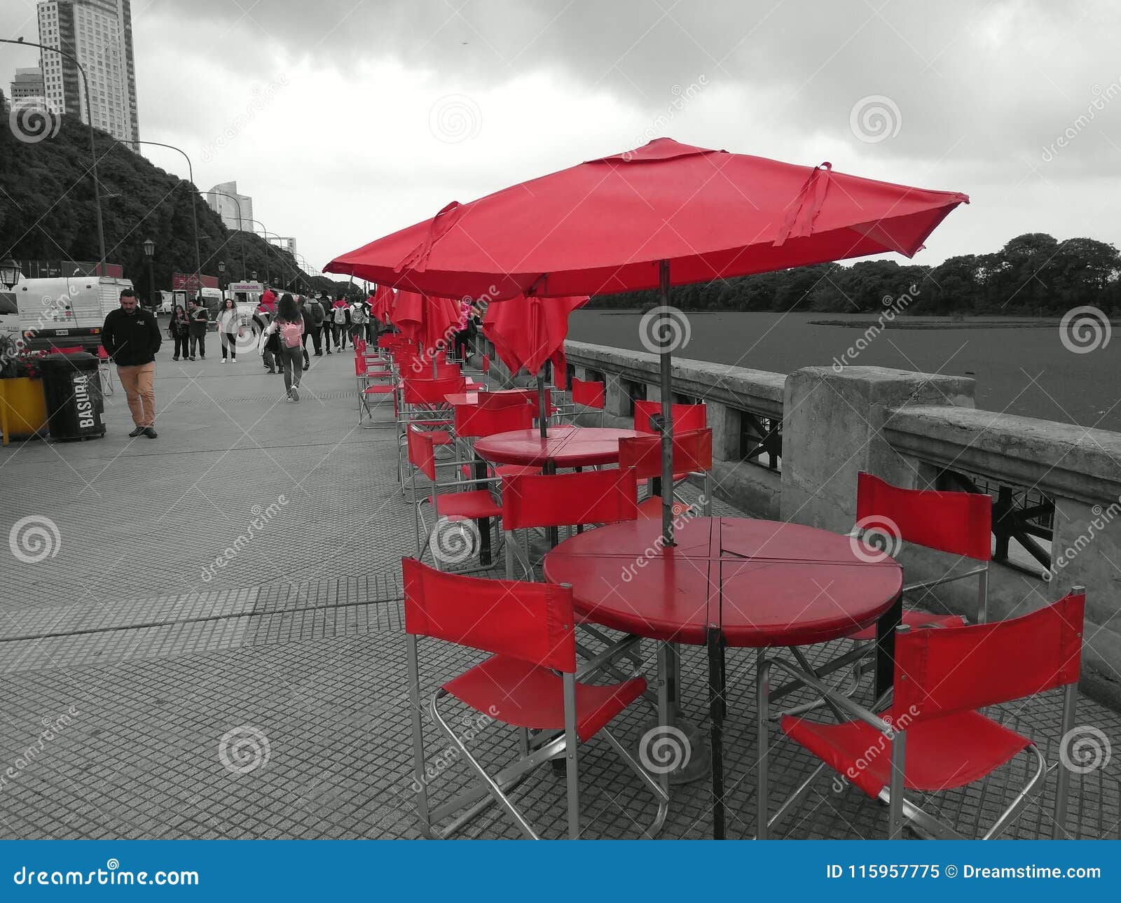 Red tables in Buenos Aires editorial image. Image of tables - 115957775