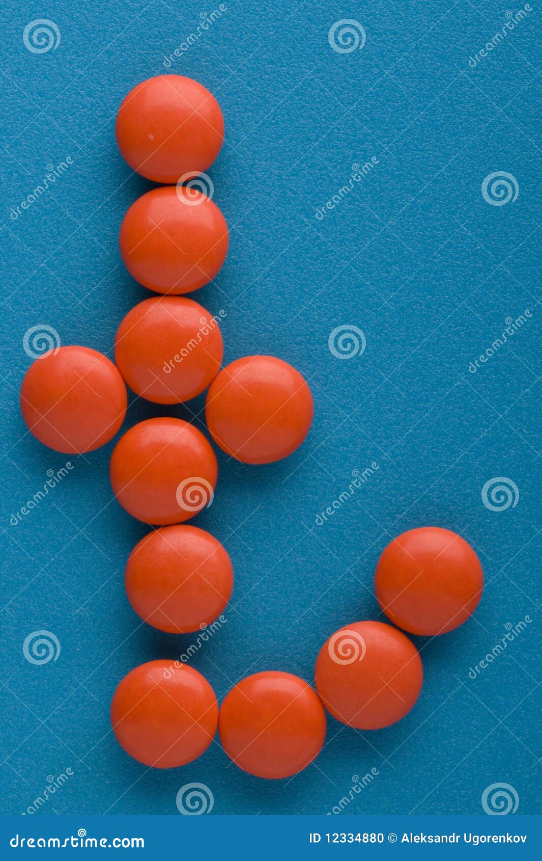 Red Tablets on blue stock photo. Image of hospital, drugs - 12334880