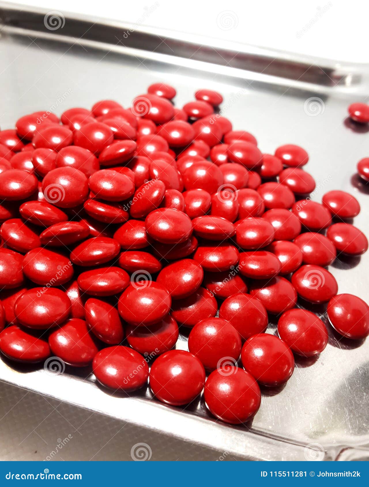 Red Tablets on Countertop Tray Stock Image - Image of pill, drug: 115511281