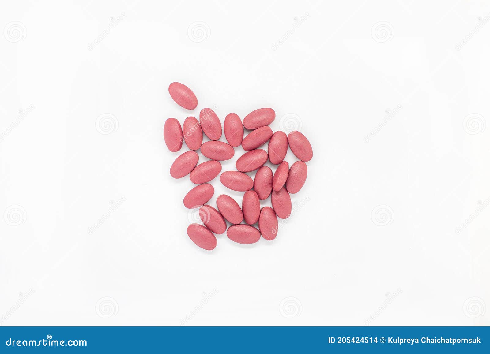Red Tablets Placed on White Background Medicines Help Keep the Body ...
