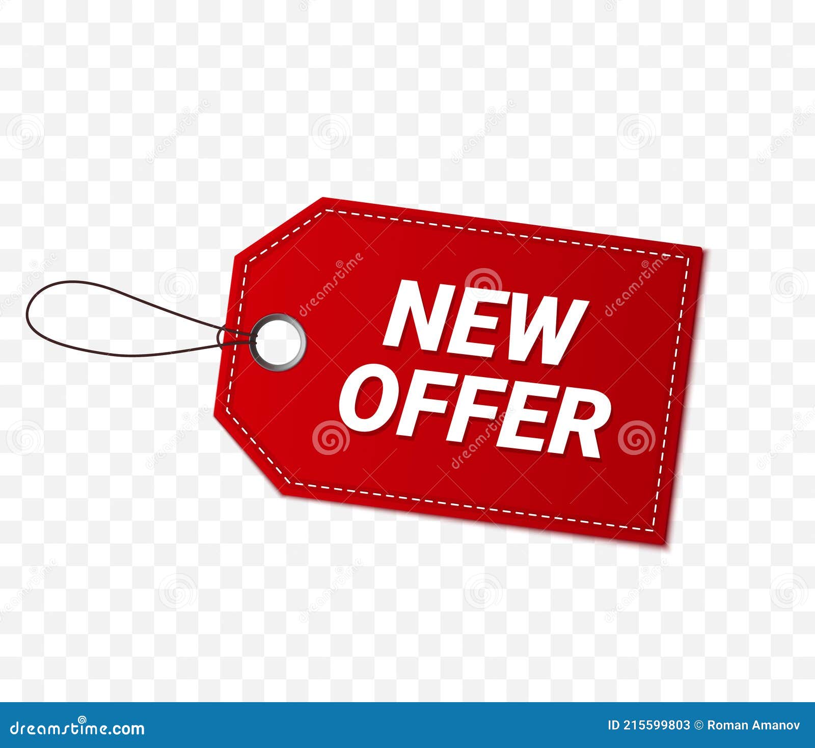 Red tag isolated. stock vector. Illustration of message - 215599803