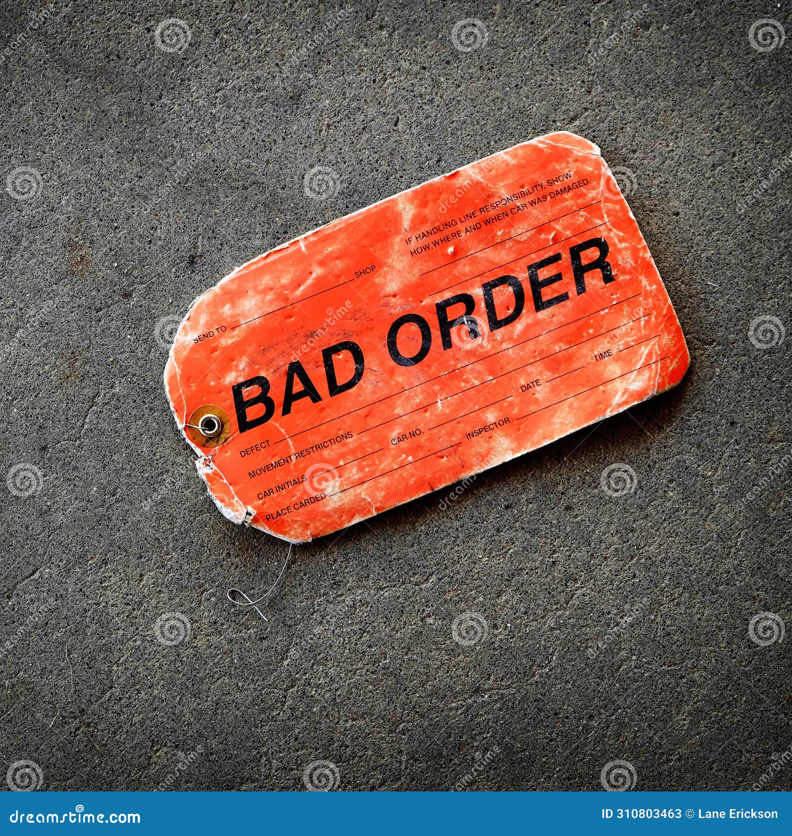 Red Tag Marker for Bad Order on Ground Stock Image - Image of promotion ...