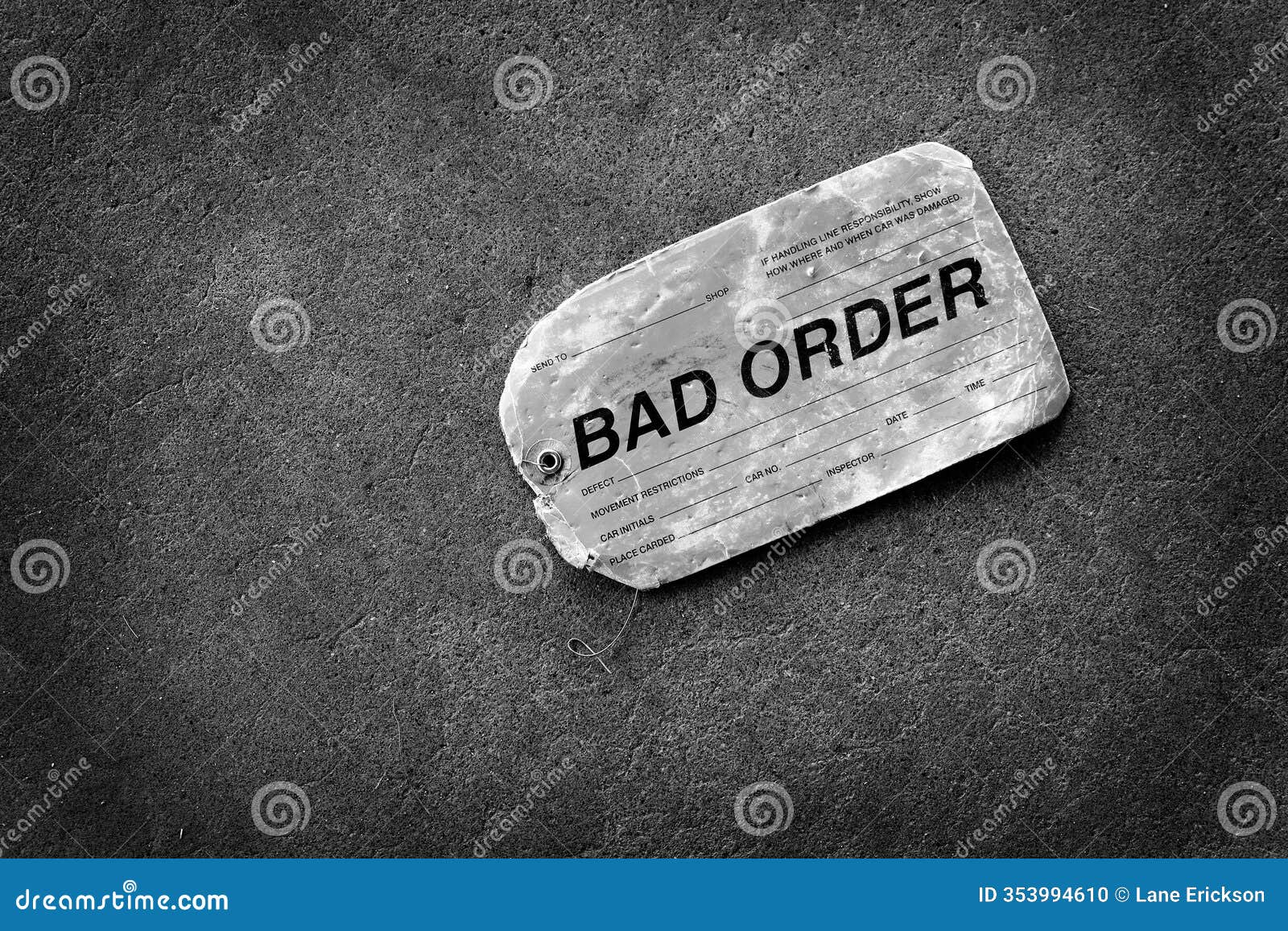 Red Tag Marker for Bad Order on Ground Stock Photo - Image of ground ...
