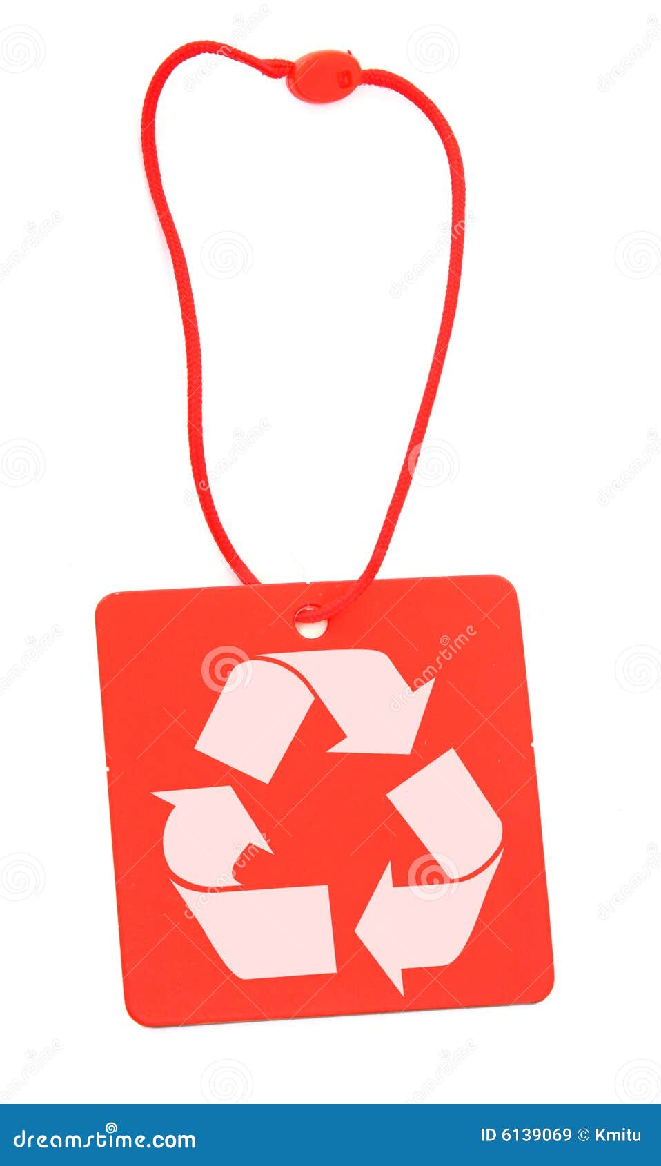 Red Tag with Recycle Symbol Stock Image - Image of conservation, close ...