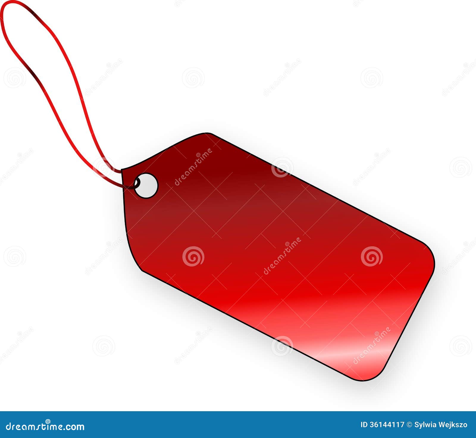 Red Tag on White Background Stock Illustration - Illustration of paper ...