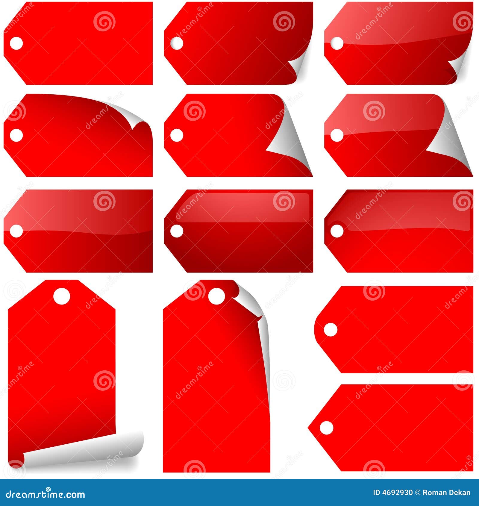 Red Tags Collection stock vector. Illustration of label - 4692930