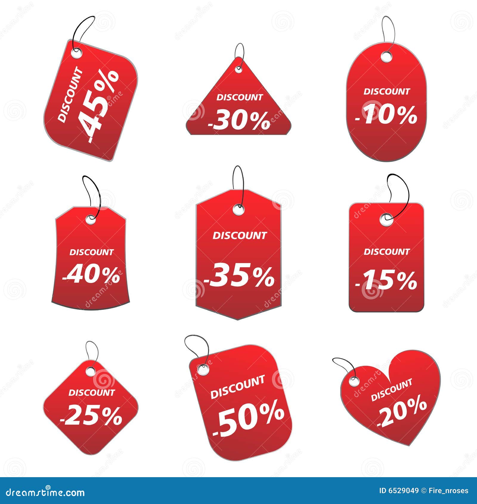 Red tags - discount stock vector. Illustration of label - 6529049