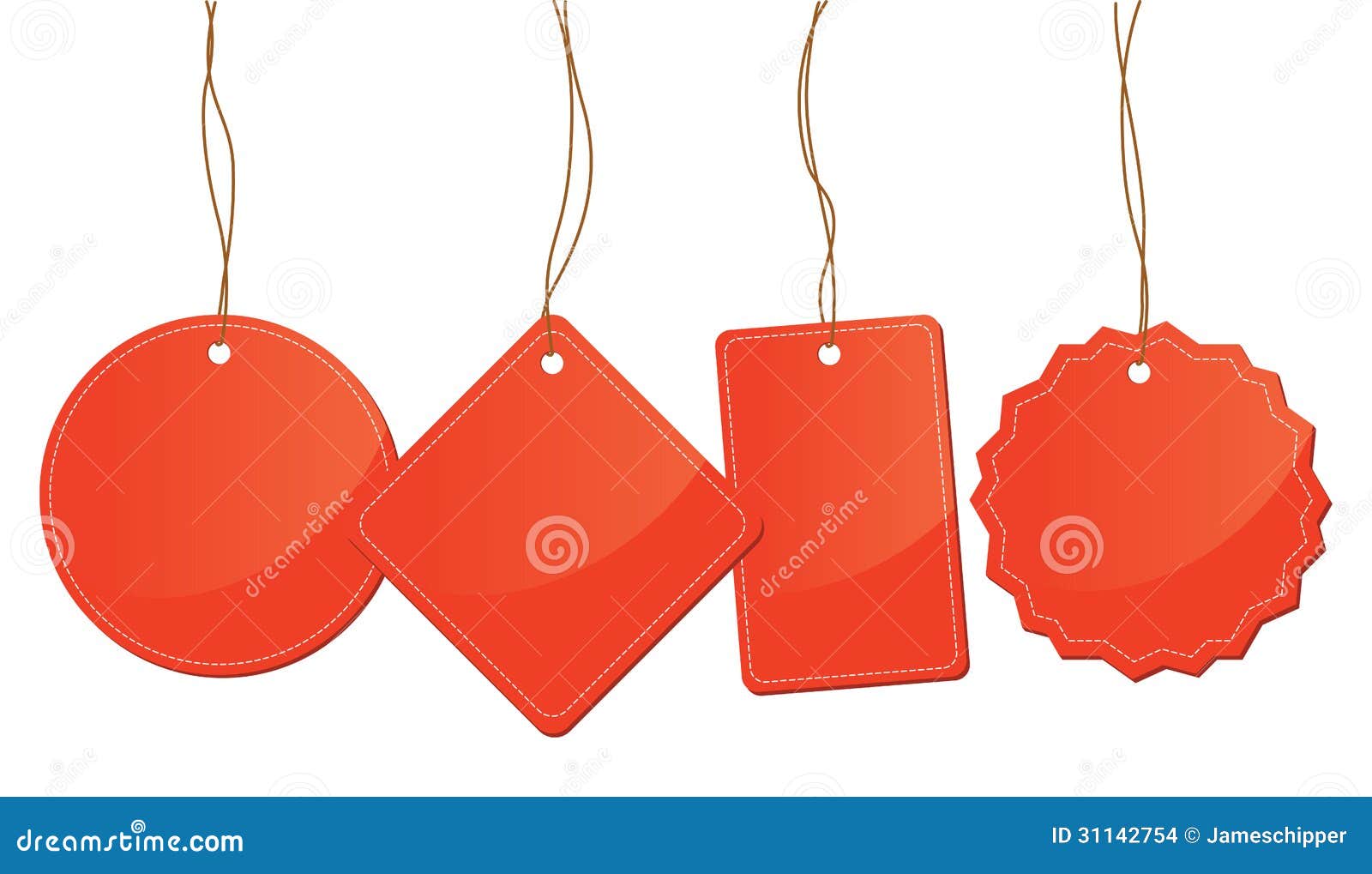 Red tags stock vector. Illustration of merchandise, collection - 31142754