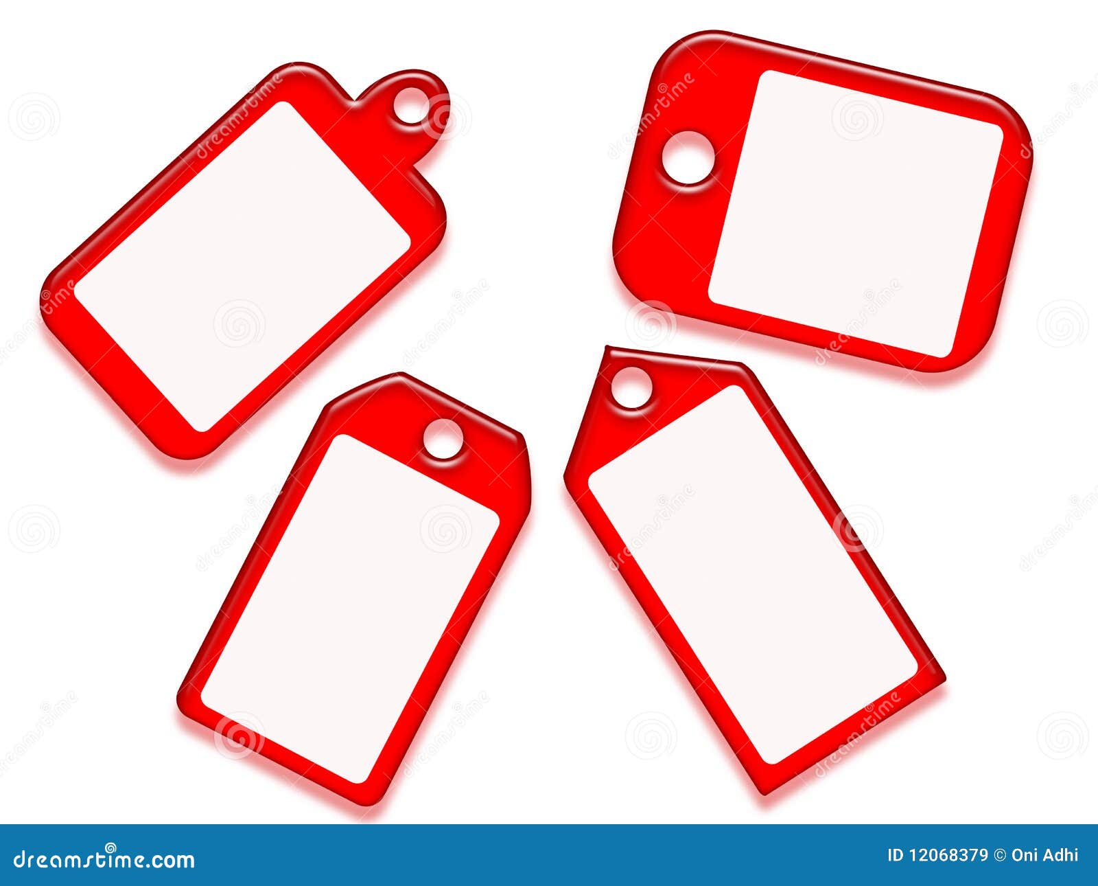 Red Tags on Shape Variation Stock Illustration - Illustration of ...