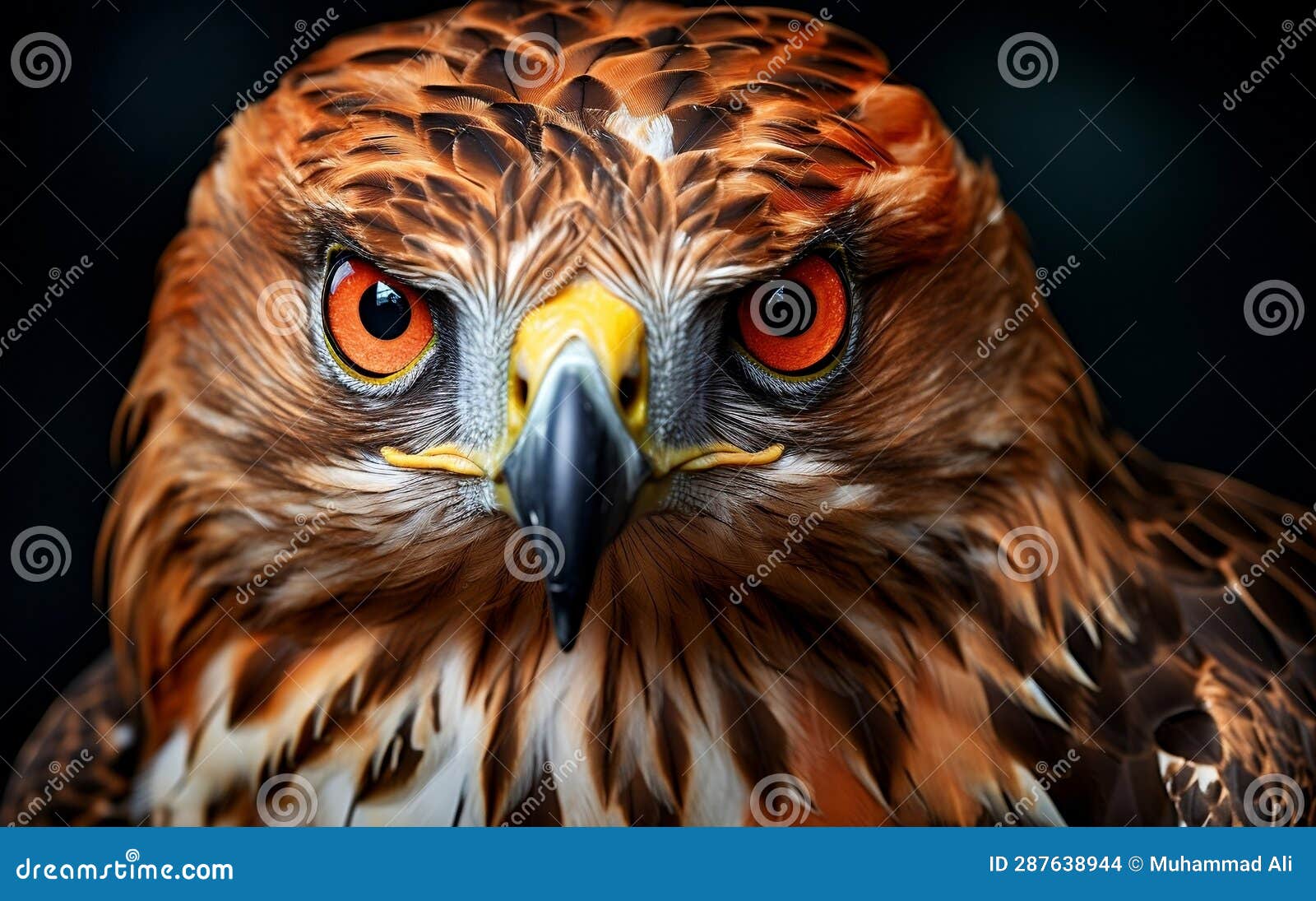 Red Tailed Hawk Close Up. AI Stock Illustration - Illustration of ...