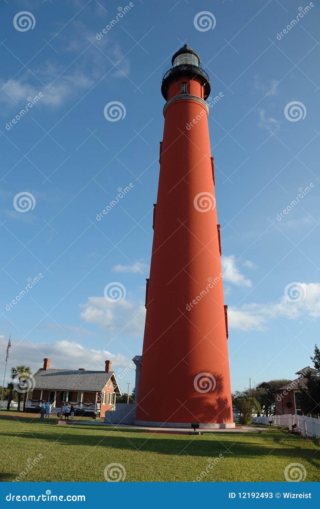Red Tall Lighthouse Tower stock image. Image of tower - 12192493
