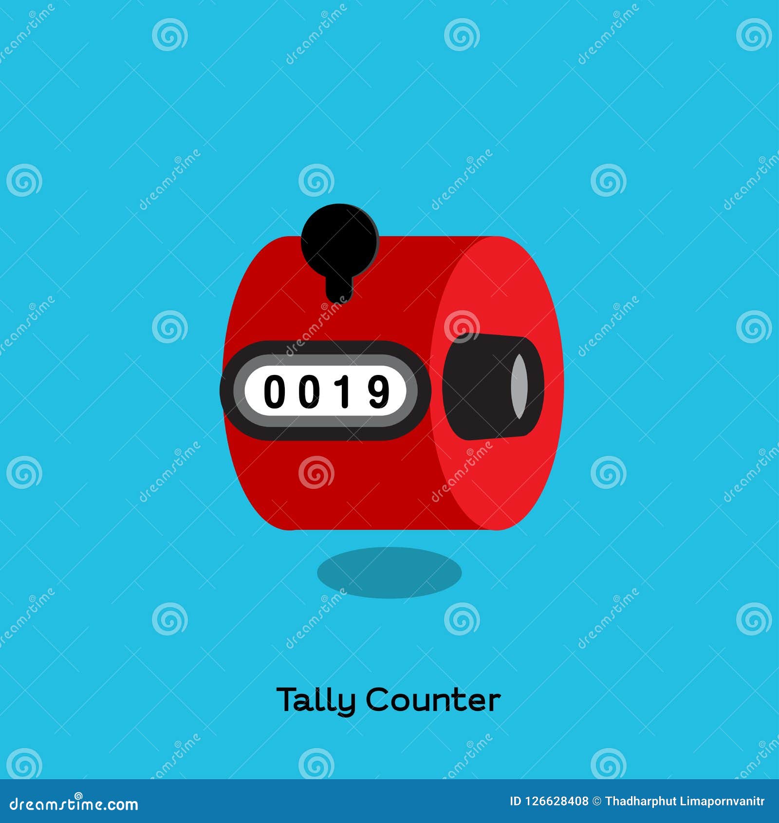 RED TALLY COUNTER stock vector. Illustration of work - 126628408
