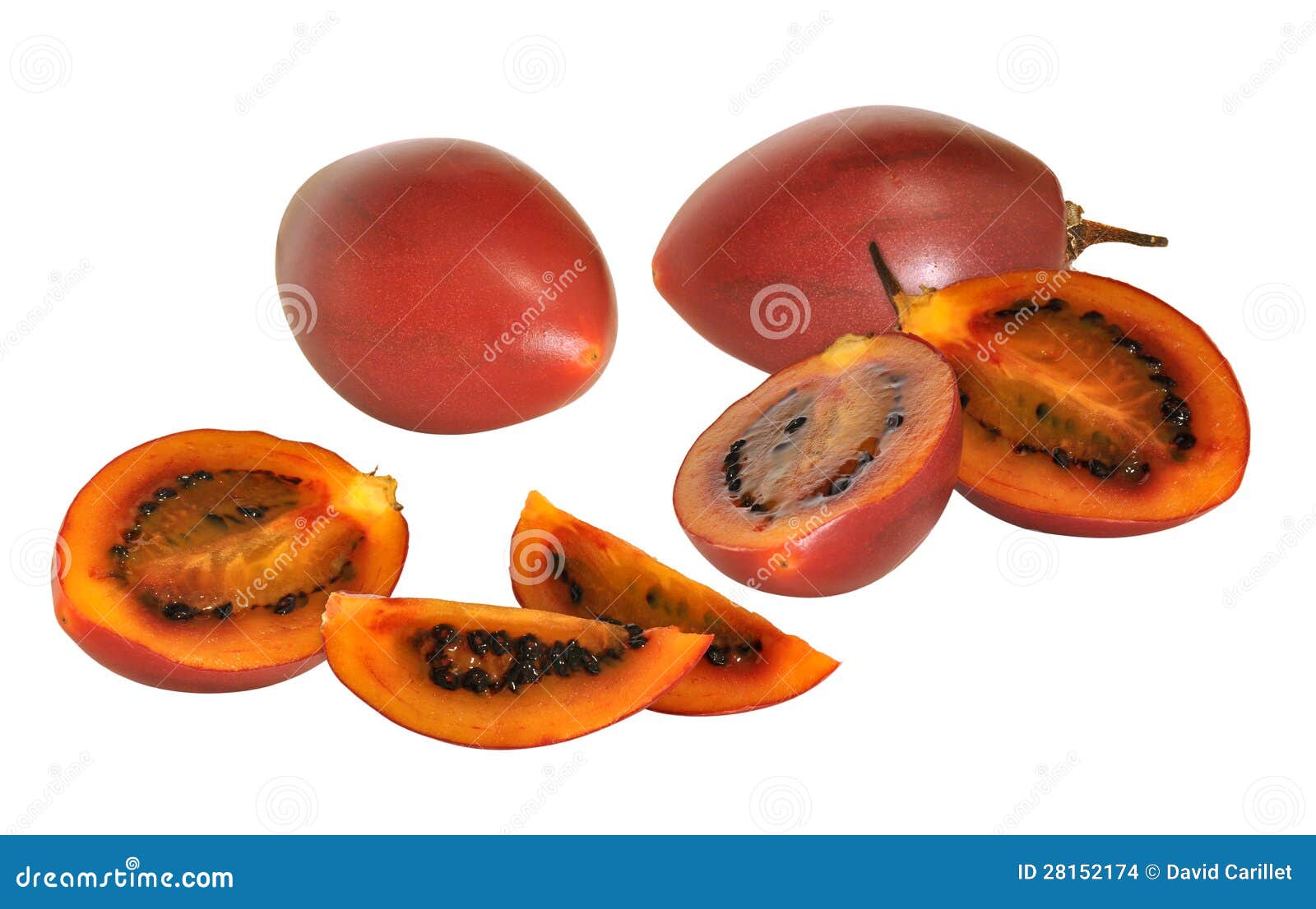 Red Tamarillo Fruit with Cross Sections Stock Photo - Image of pulpy ...