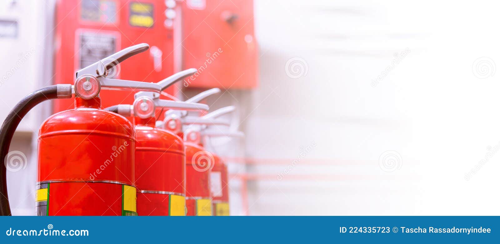 Red Tank of Fire Extinguisher Overview of a Powerful Industrial Fire ...