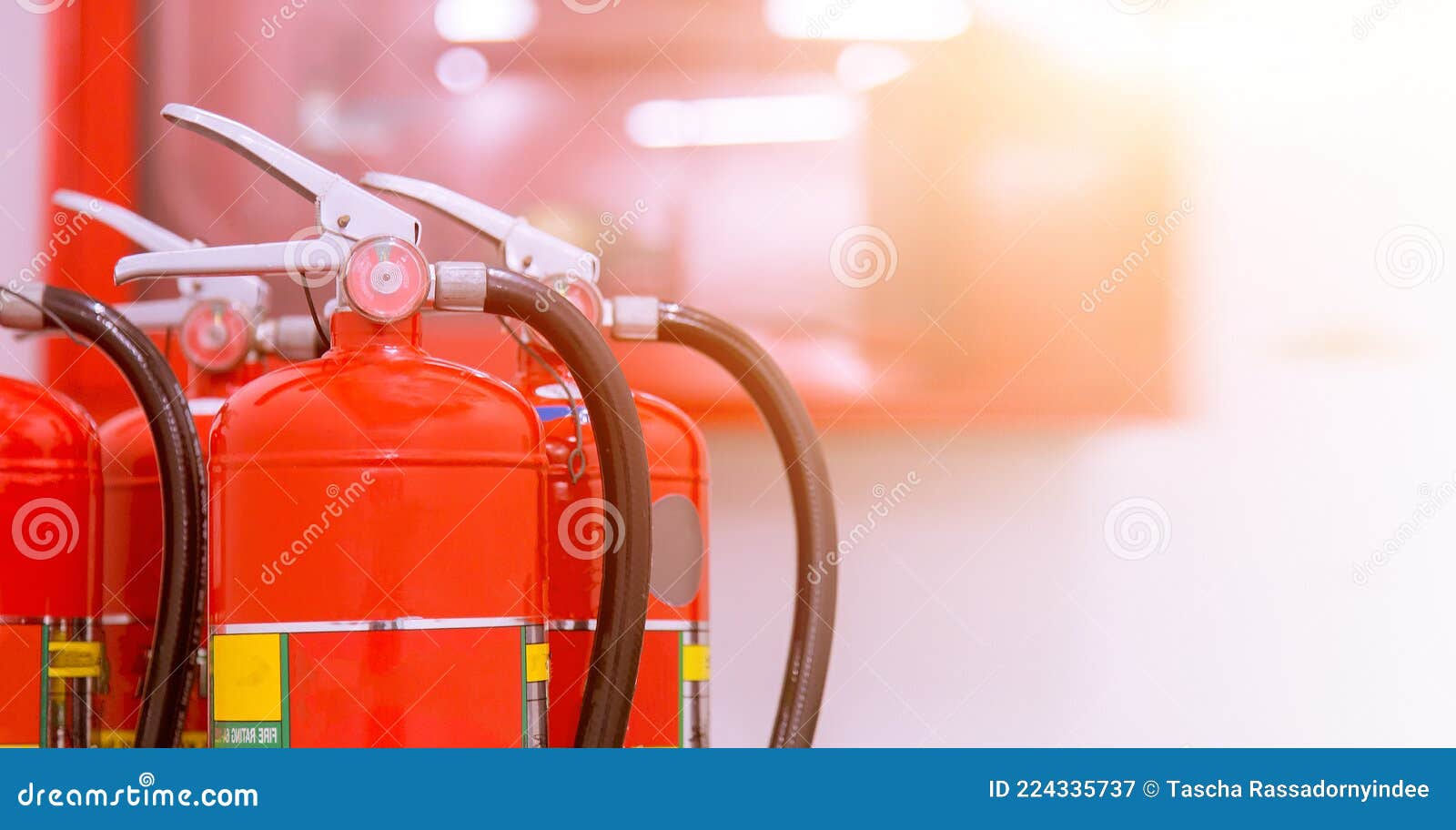 Red Tank of Fire Extinguisher Overview of a Powerful Industrial Fire ...