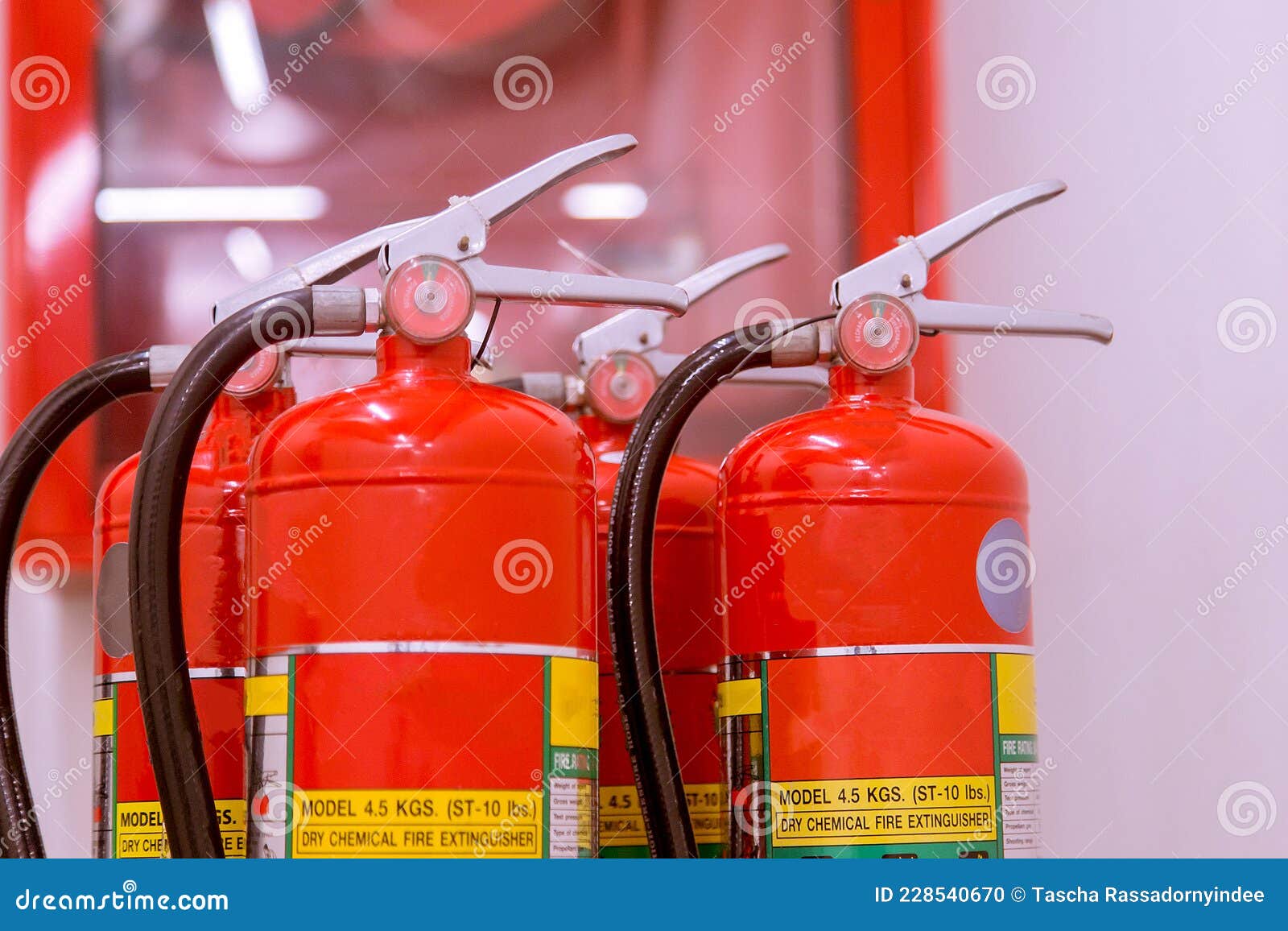 Red Tank of Fire Extinguisher Overview of a Powerful Industrial Fire ...