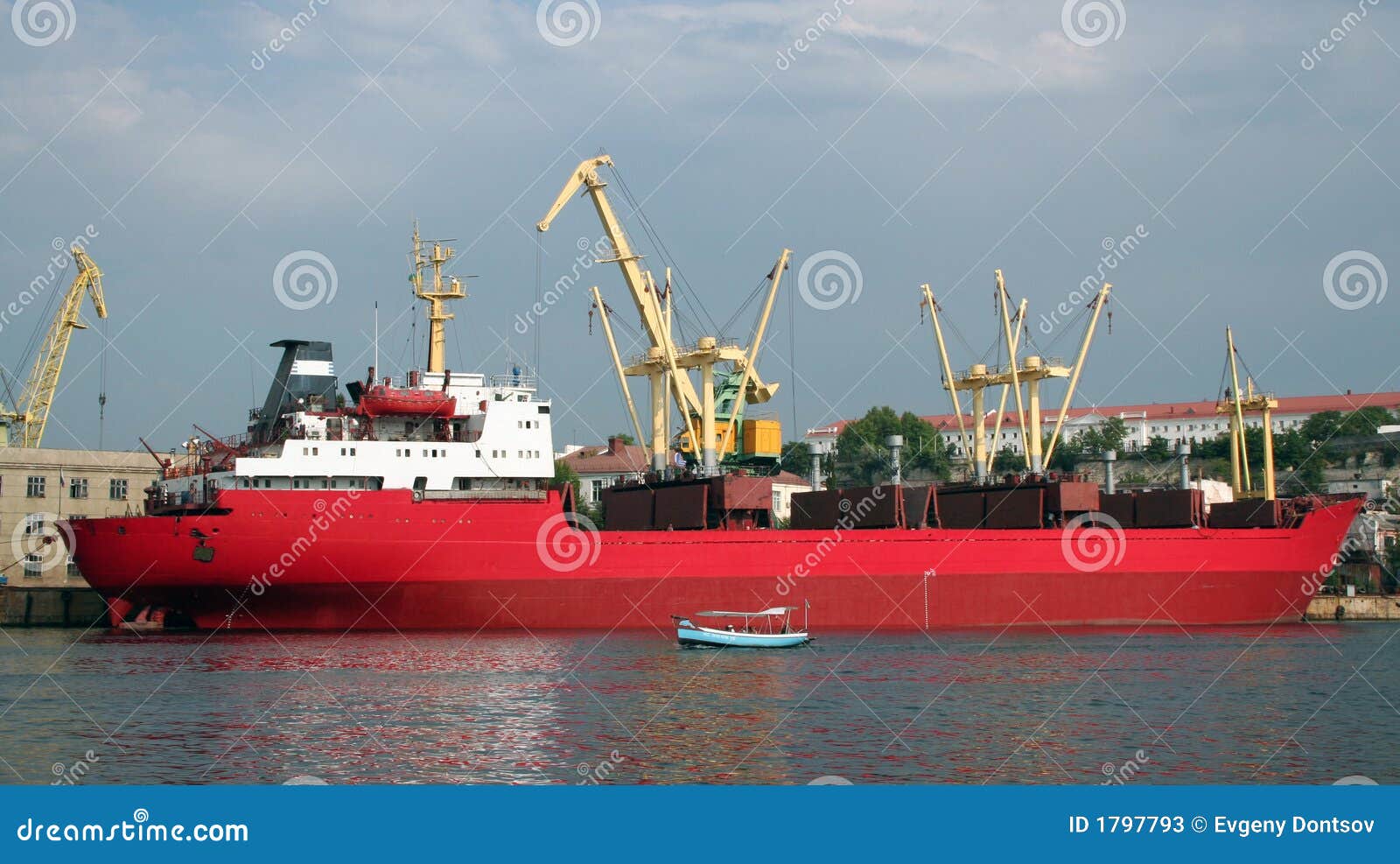 The red tanker in harbour. stock image. Image of rope - 1797793