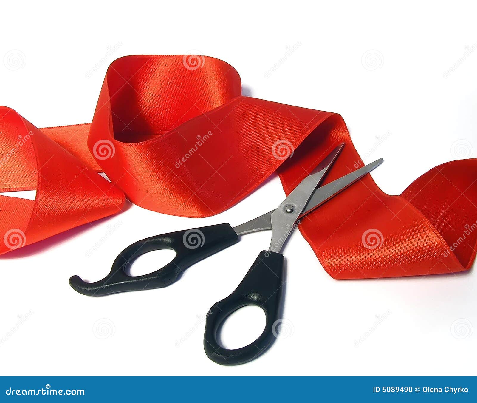 Red tape and scissors stock photo. Image of isolated, ceremony - 5089490