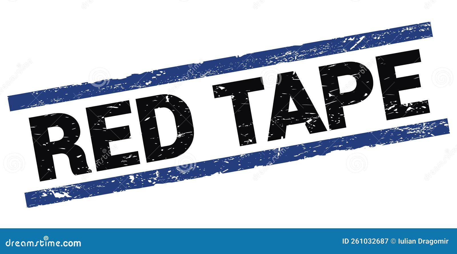 RED TAPE Text on Black-blue Rectangle Stamp Sign Stock Illustration ...