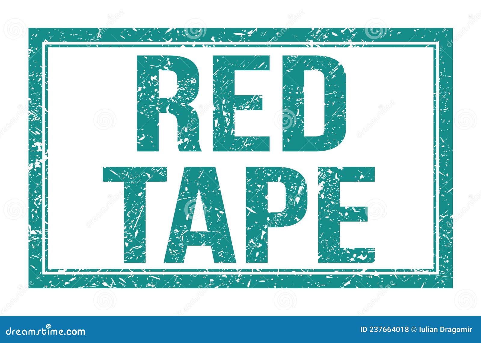 RED TAPE, Words on Blue Rectangle Stamp Sign Stock Illustration ...