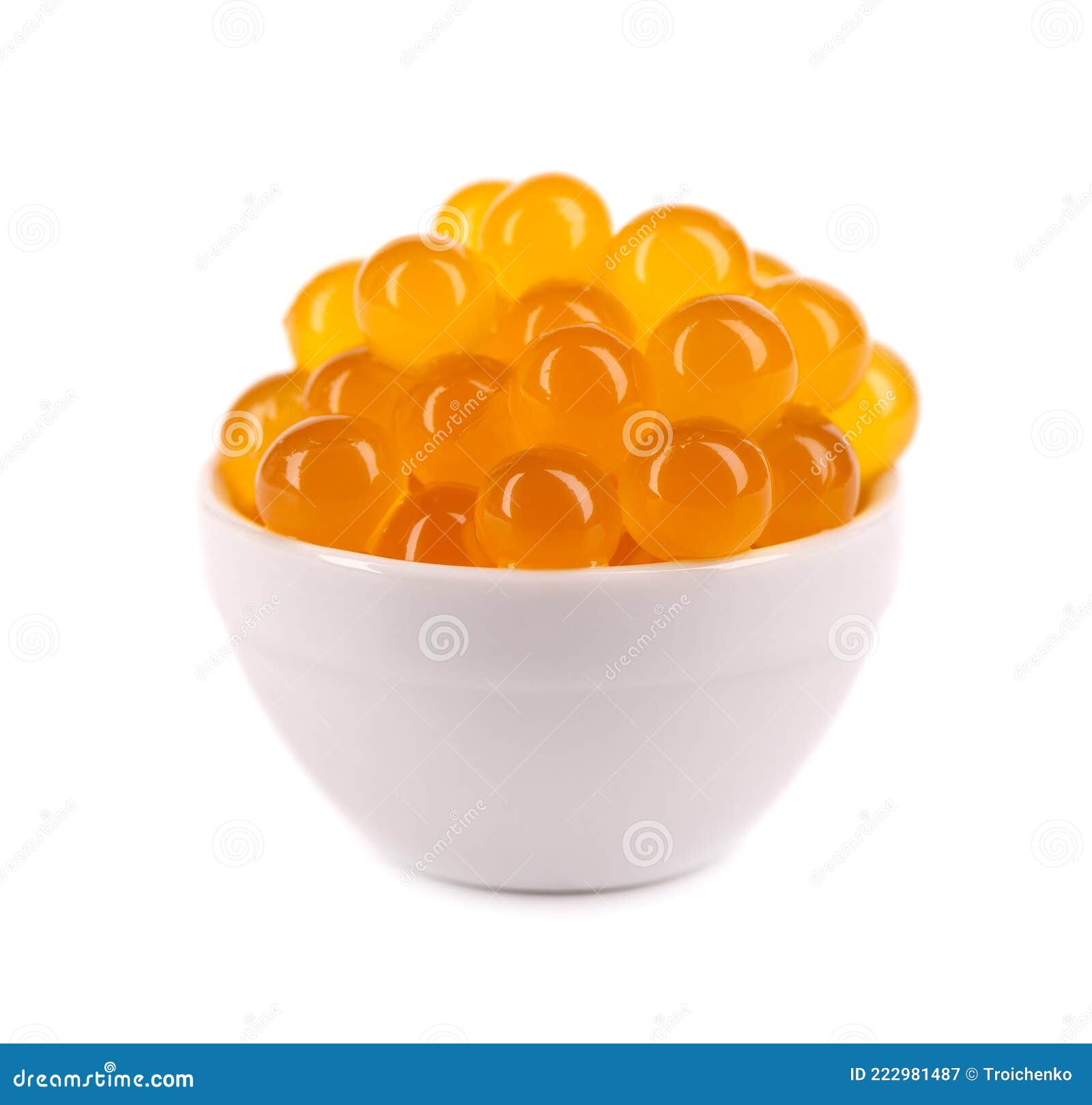 Red Tapioca Pearls for Bubble Tea Isolated on White Background. Tapioca ...