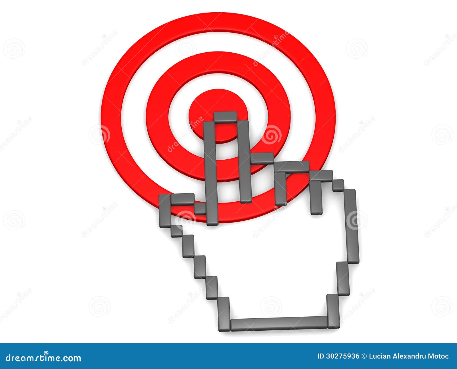 Target and Hand Cursor 3D stock illustration. Illustration of aiming ...