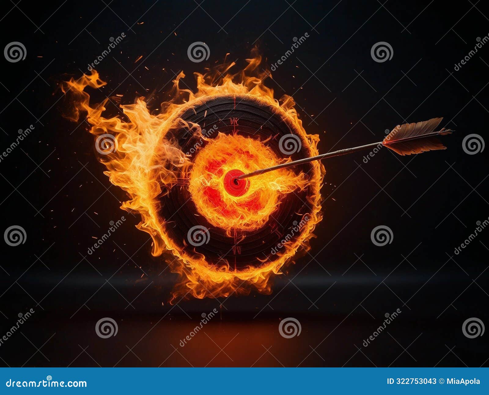 Red Target on Fire with an Arrow,ai Generated Stock Illustration ...