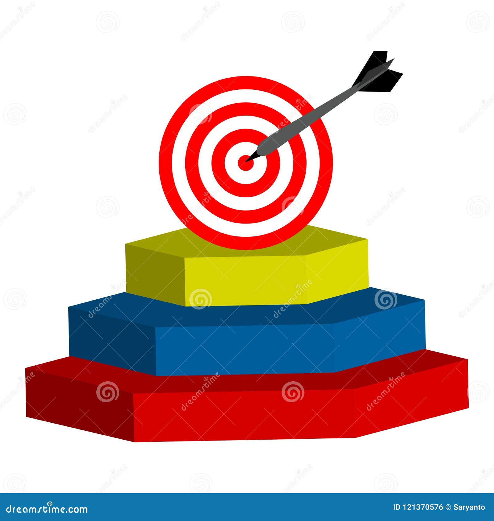 Red Target Icon and Arrow, Vector Illustration. Stock Vector ...