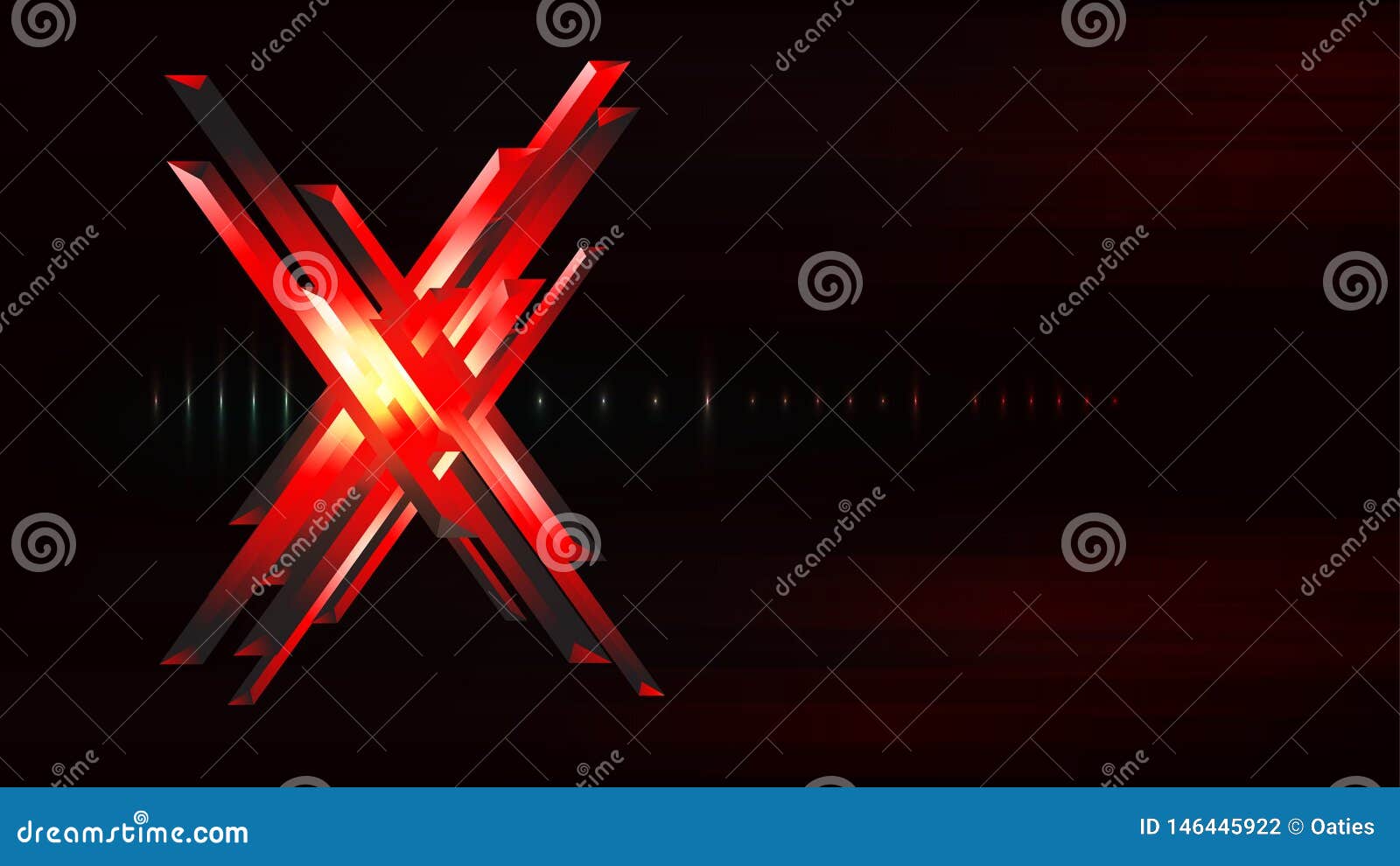Red X Target Mark Light Abstract Stock Vector - Illustration of crystal ...