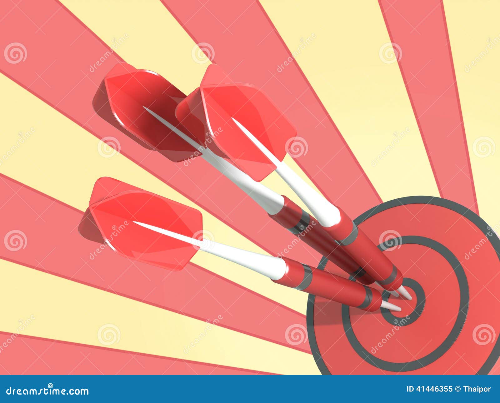 Red Target with Three Arrow Stock Illustration - Illustration of white ...