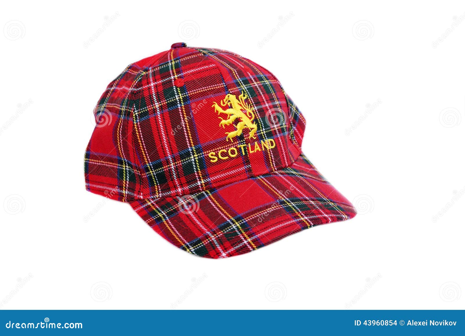 Red Tartan Cap with Scottish Arms Stock Photo - Image of highlander ...