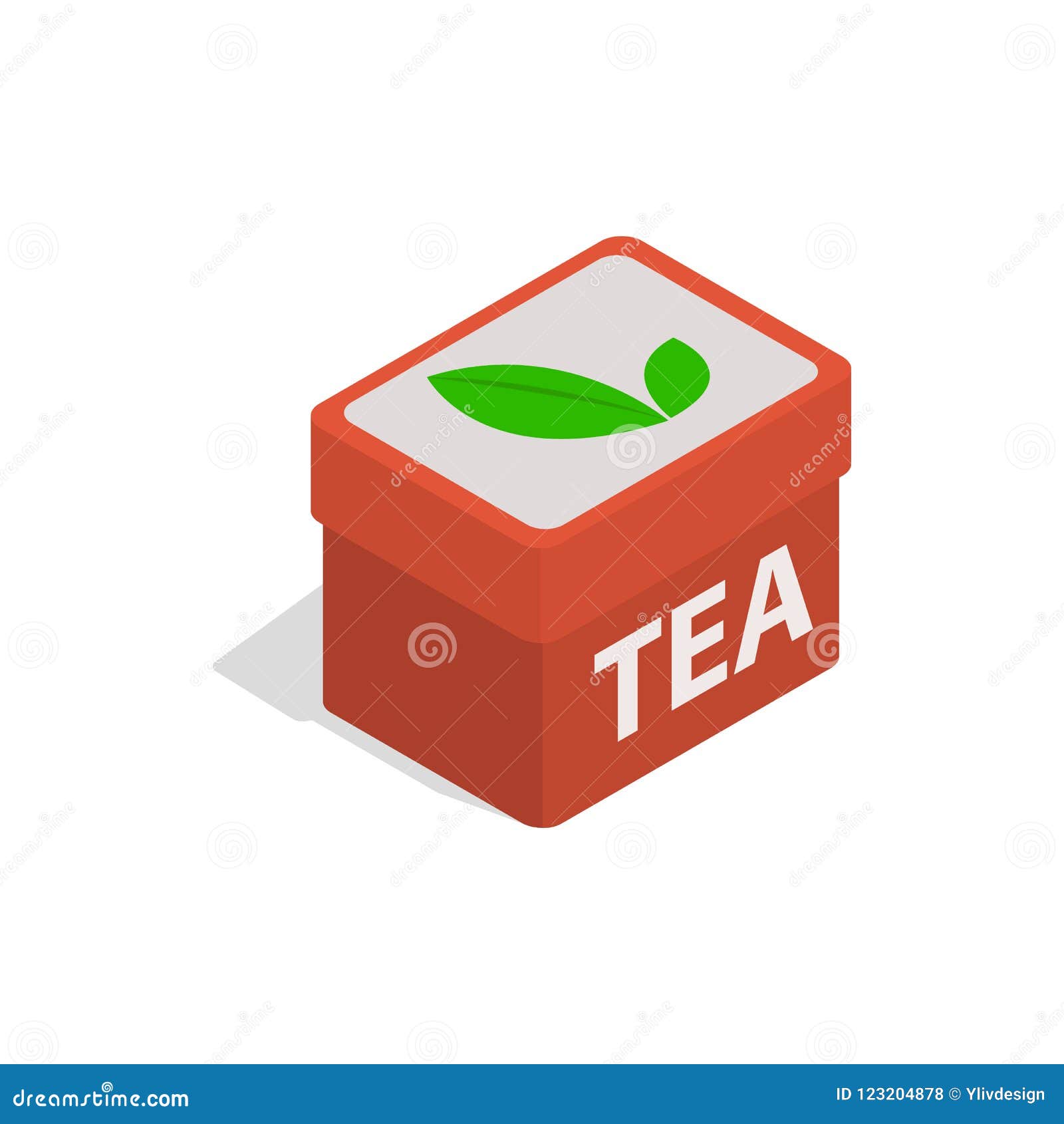 Red Tea Box Icon, Isometric 3d Style Stock Illustration - Illustration ...