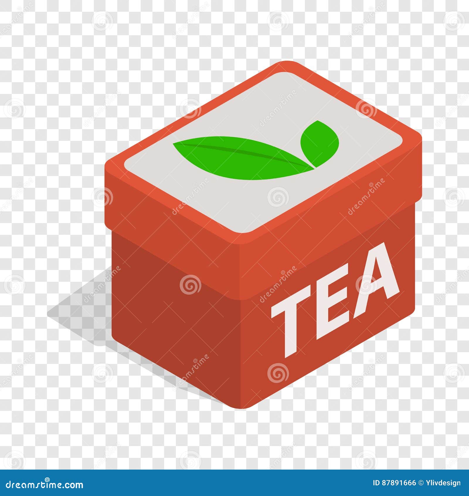 Red tea box isometric icon stock vector. Illustration of metal - 87891666