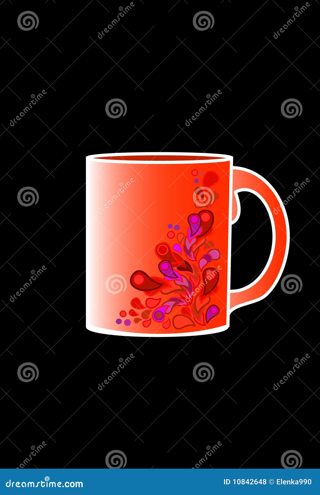 Red tea cup stock illustration. Illustration of decorative - 10842648