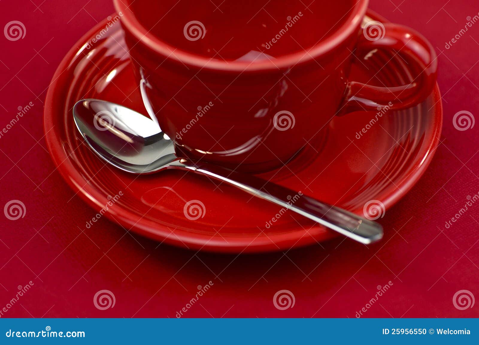 Red Tea Cup stock photo. Image of silverware, kitchen - 25956550