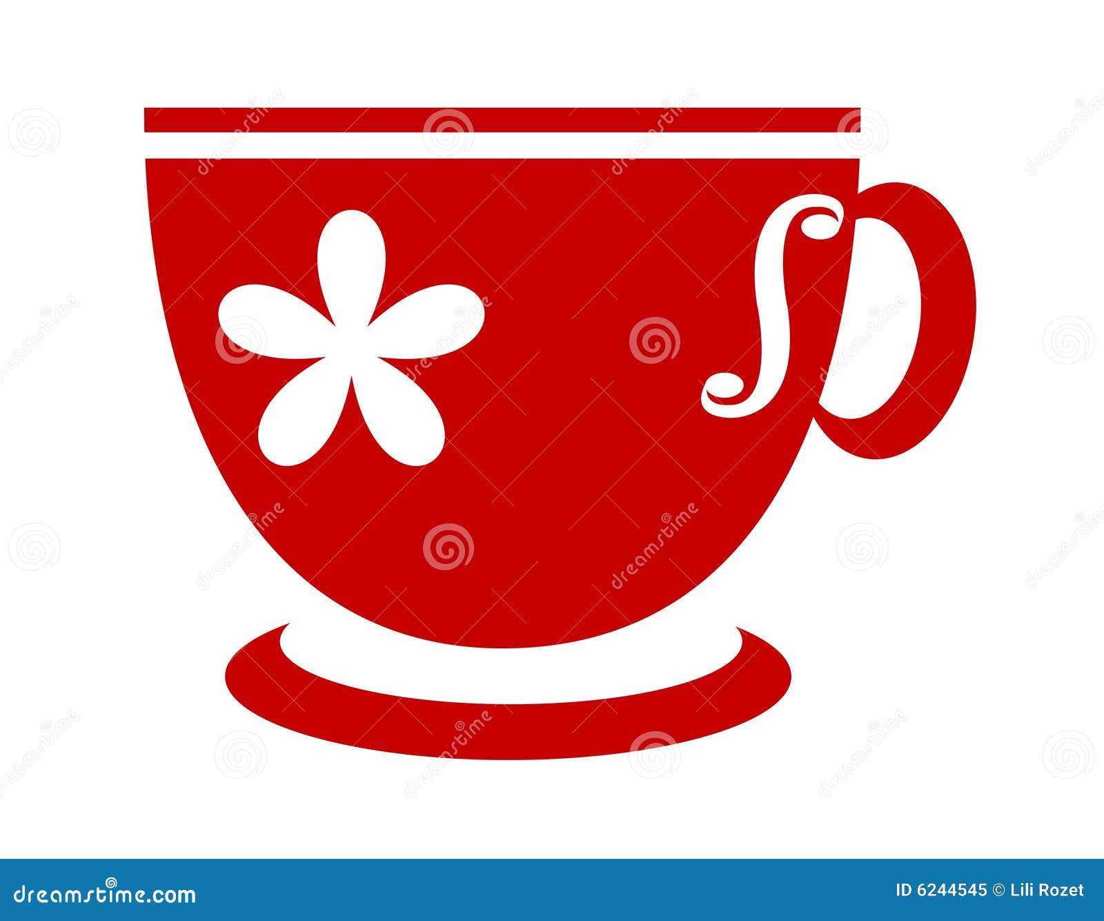 Red tea cup stock illustration. Illustration of symbol - 6244545