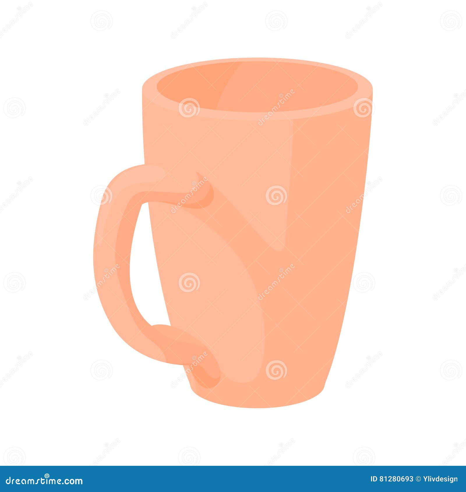 Red Tea Cup Icon, Cartoon Style Stock Vector - Illustration of blank ...